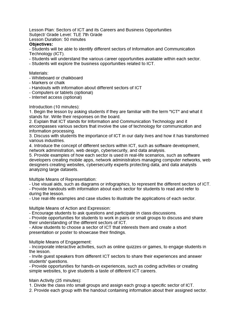 UDL LEsson Plan | PDF | Educational Technology | Information Technology