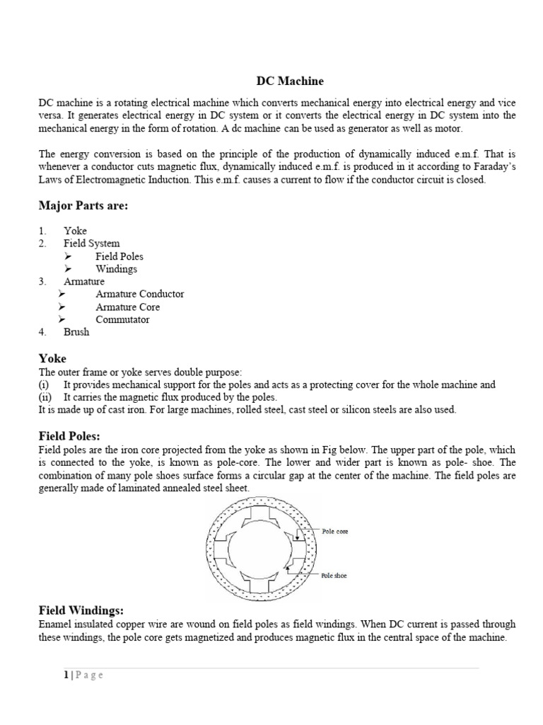 DC Generator Complete Notes | PDF | Electromagnetic Induction ...