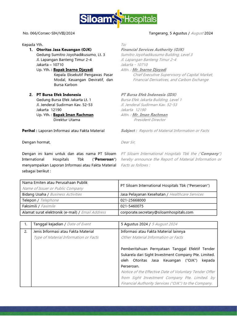 SILO Laporan Informasi Dan Fakta Material 31691585 Lamp1 | PDF