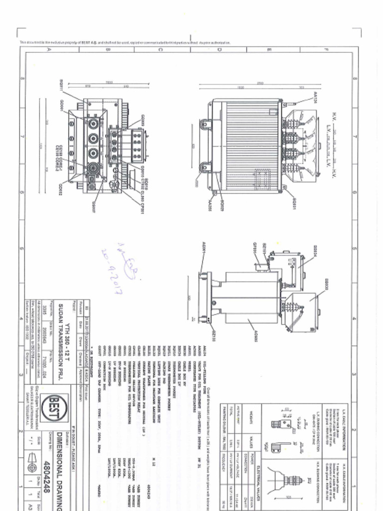 11 kV 350 kVA Drawing | PDF