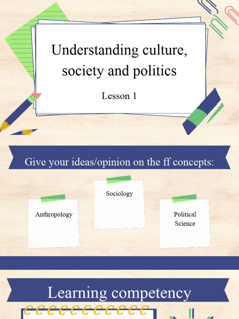 Ucsp - Lesson 1-Goals and Perspectives of Anthro, Socio and Pol Sci | PDF | Anthropology | Sociology