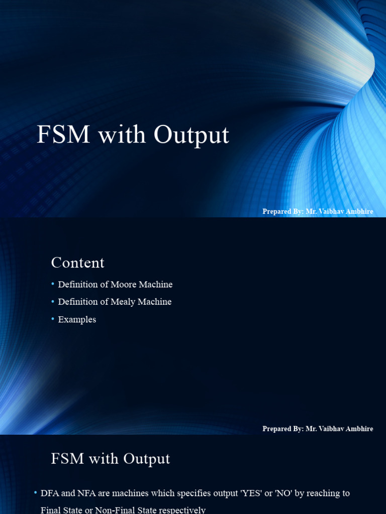 TCS Lect 9 - 10 FSM With Output | PDF | Theory Of Computation | Theoretical Computer Science