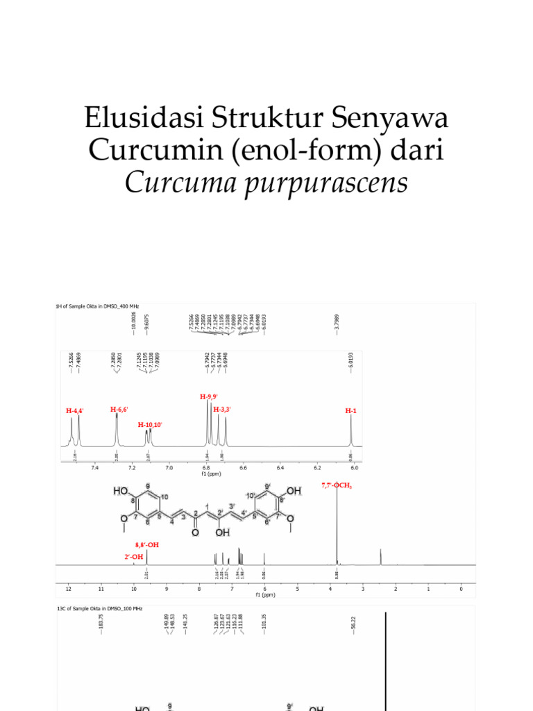 Elusidasi Struktur Senyawa Curcumin (Enol-Form) Dari Curcuma ...