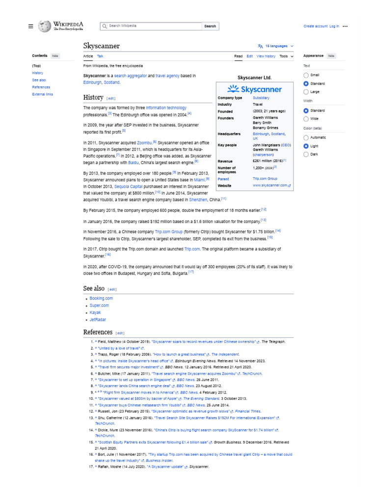 Sky Scanner | PDF | Wikipedia | Websites