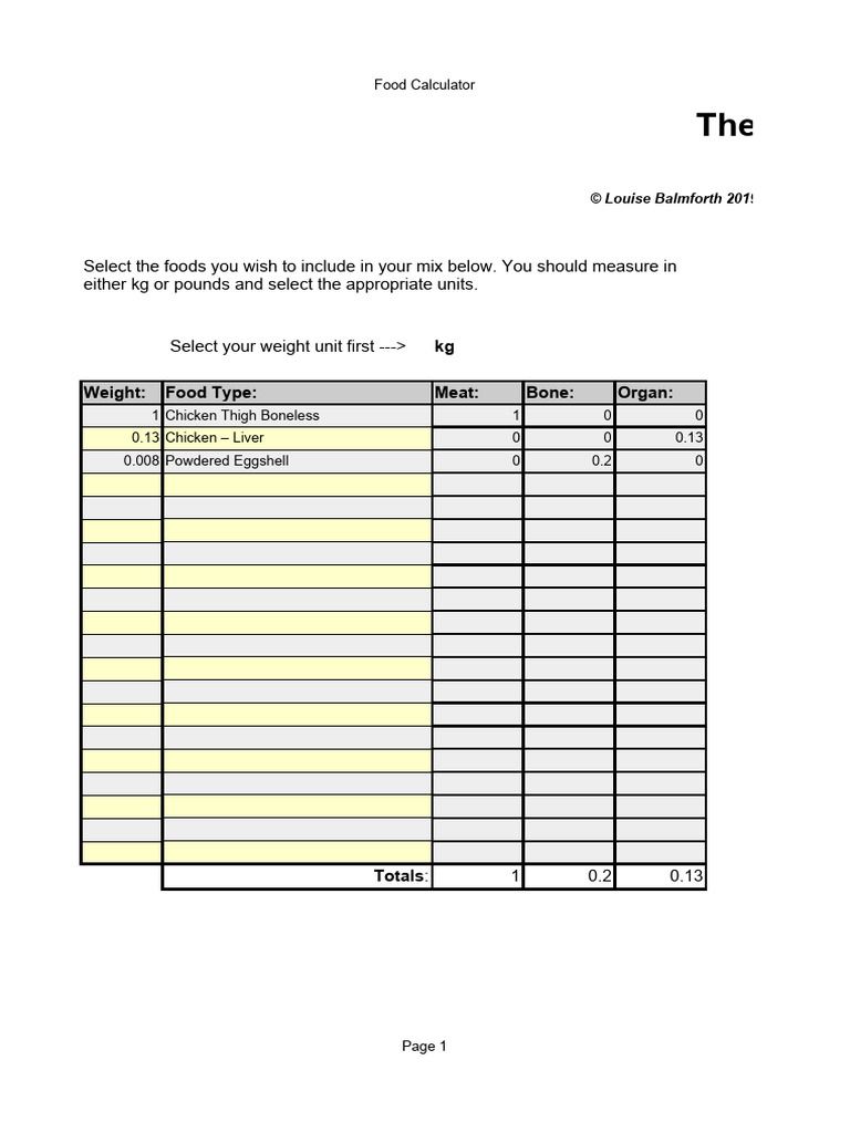 Raw Calc Deluxe | PDF | Lamb And Mutton | Meat