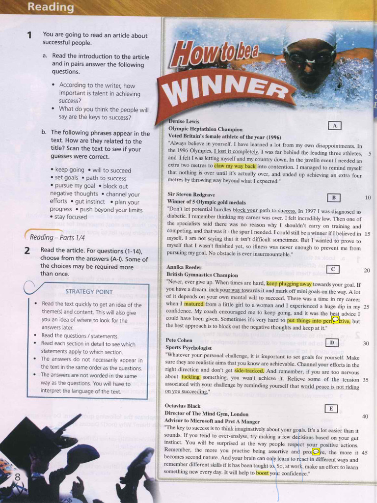 Extra Reading Practice With Answer Key | PDF | Career & Growth | Self ...