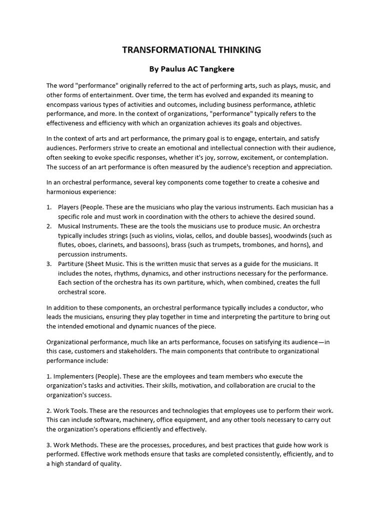 Opt - Transformational Thinking | PDF | Leadership | Orchestras