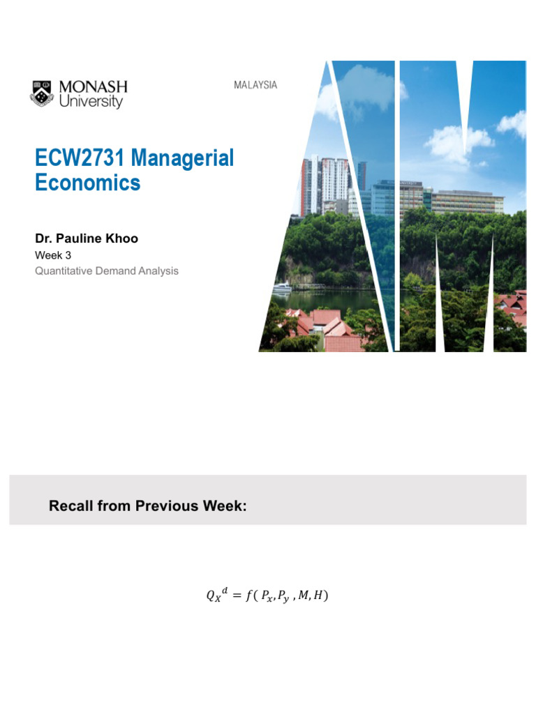 Lecture 3 - Part 1 - Elasticity | PDF | Elasticity (Economics) | Demand