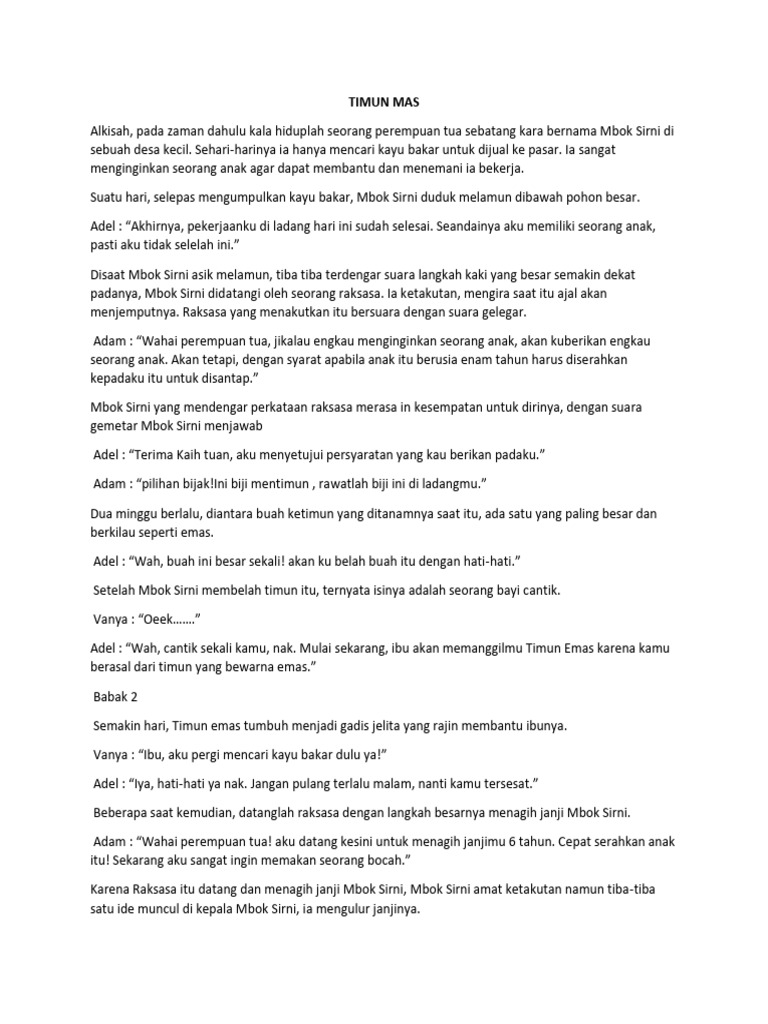 Naskah Timun Mas | PDF