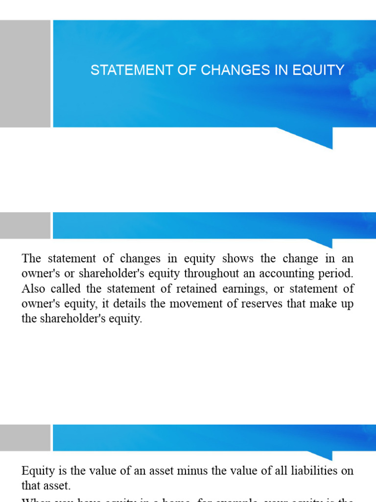Statement of Changes in Equity | PDF | Equity (Finance) | Retained Earnings