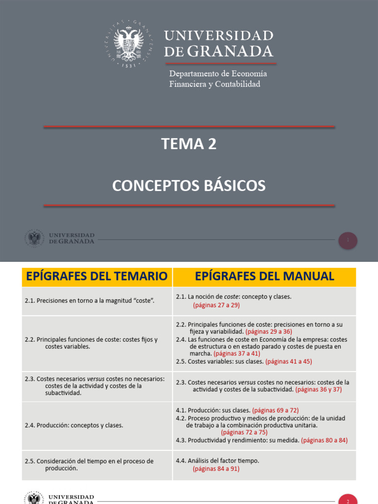 2 - Tema 2 - Conceptos Basicos | PDF | Costo | Business