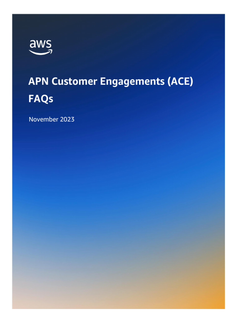 ACE Program FAQs - Nov 2023 - English | PDF | Amazon Web Services | Sales