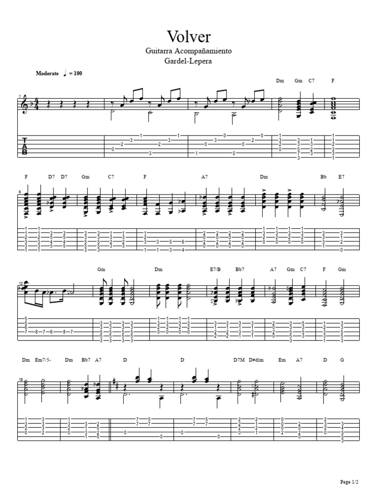 Volver Guitarra Acompañamiento | PDF