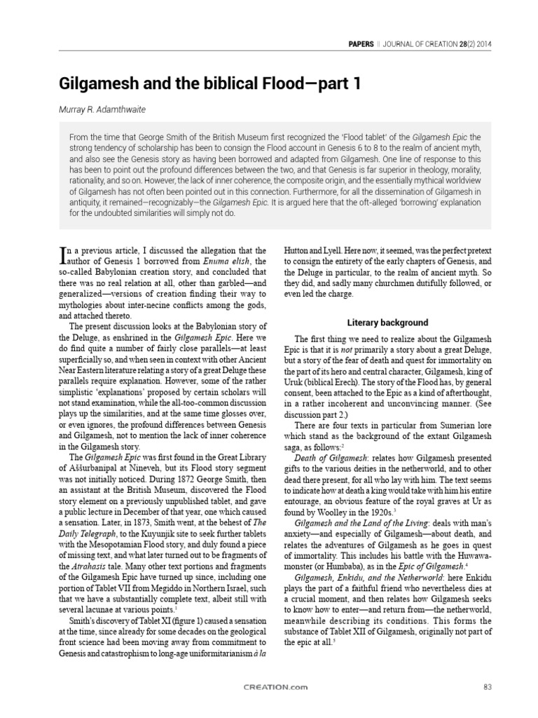 Gilgamesh Vs Biblical | PDF | Genesis Flood Narrative | Epic Of Gilgamesh