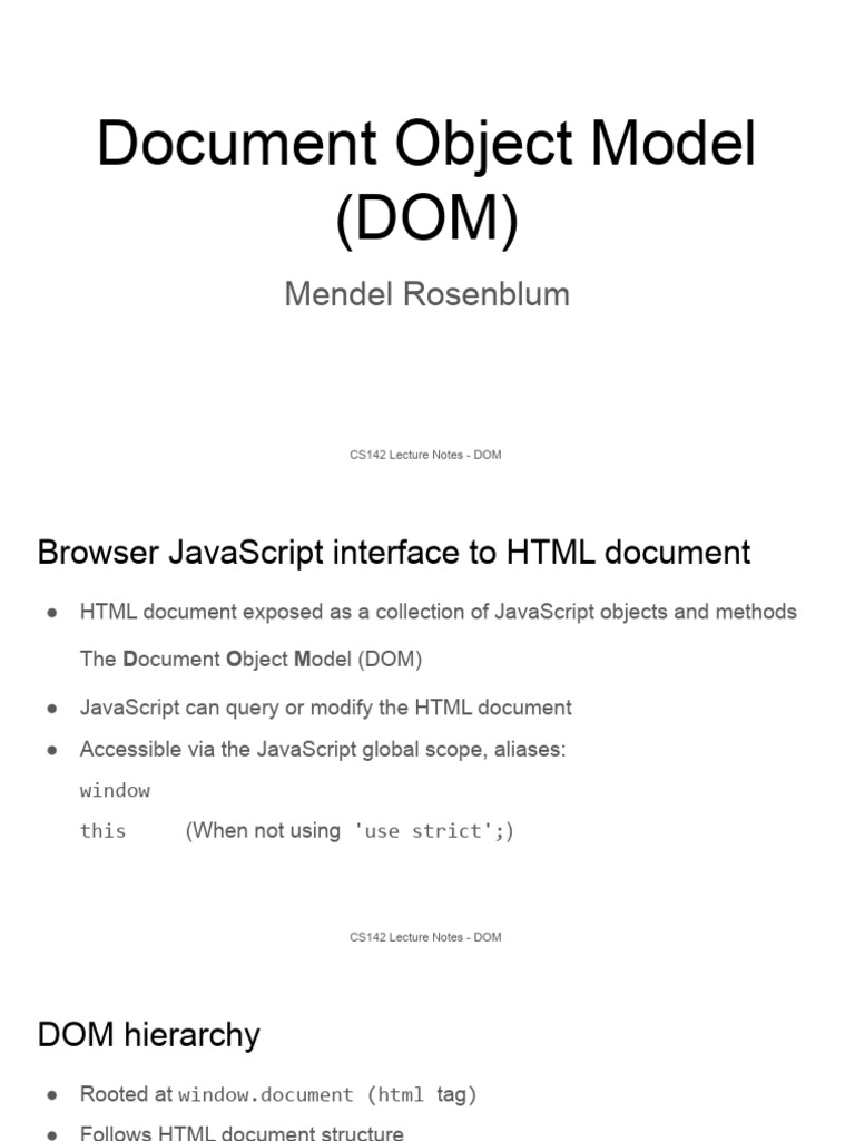 Dommod Pdf Document Object Model Software Development