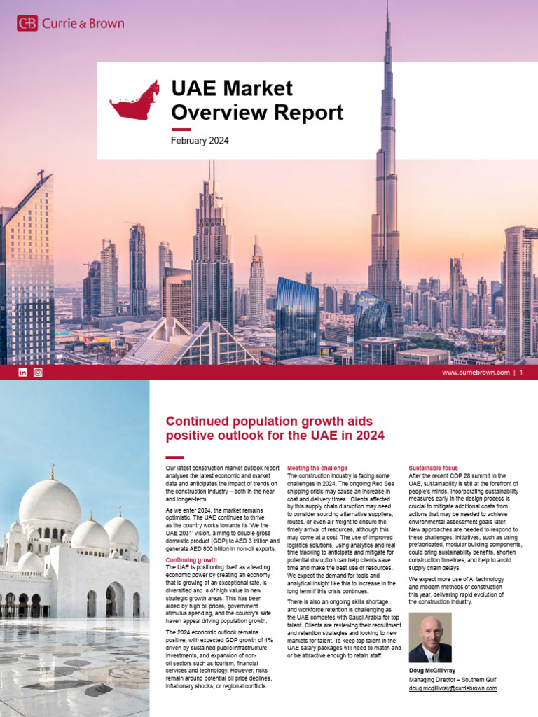 Uae Market Overview Report 2024 1 | PDF | Sustainability | Economies
