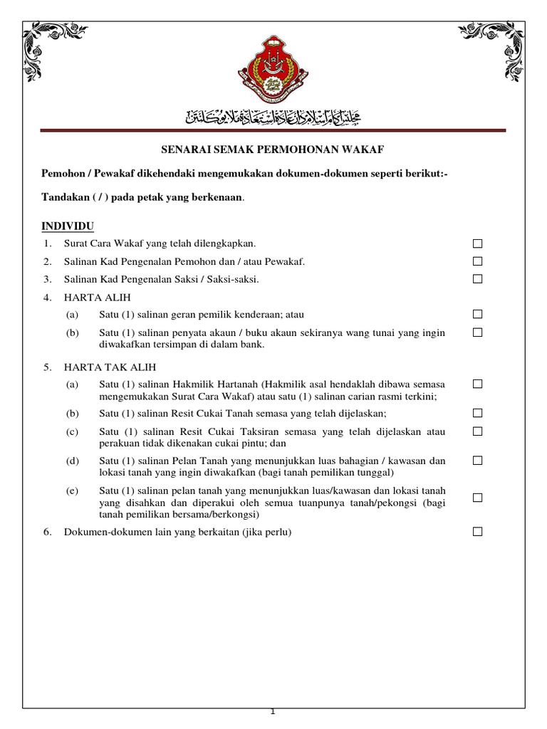 Panduan Permohonan Wakaf | PDF | Pengelolaan Keuangan & Uang | Hukum