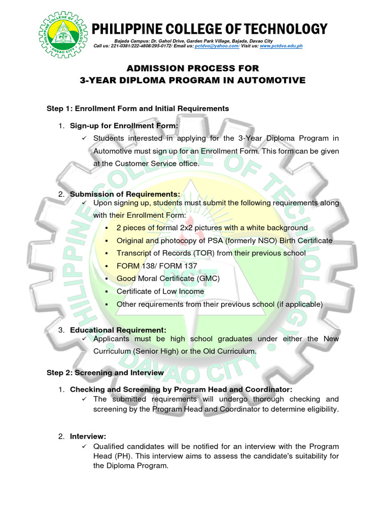 Admission Process | PDF