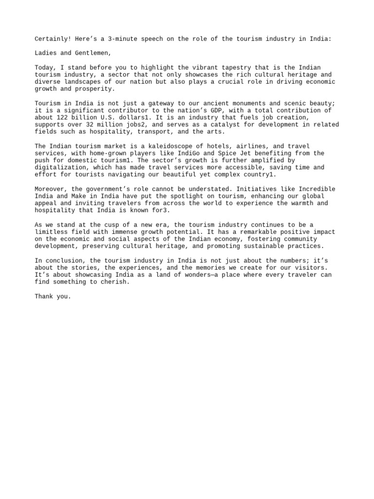 Certainly! Here's A 3-Minute Speech | PDF