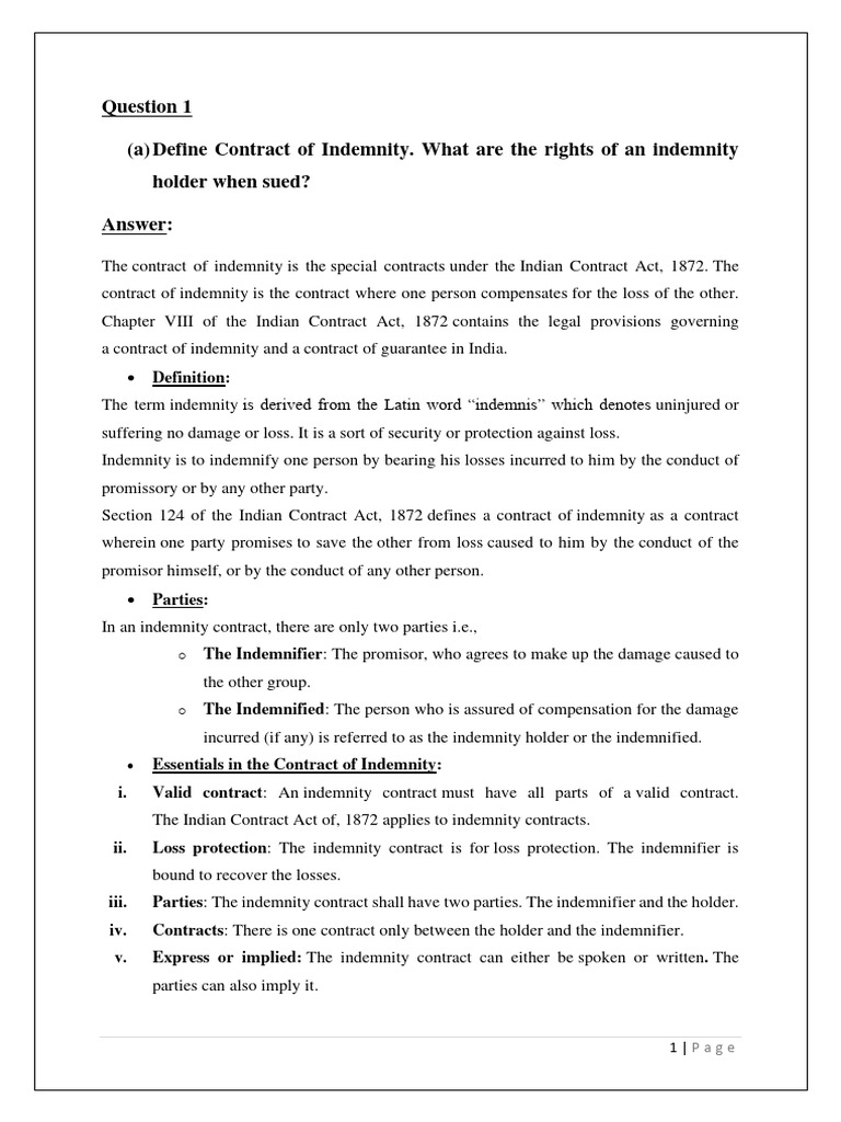 Contract II 2024 | PDF | Guarantee | Indemnity