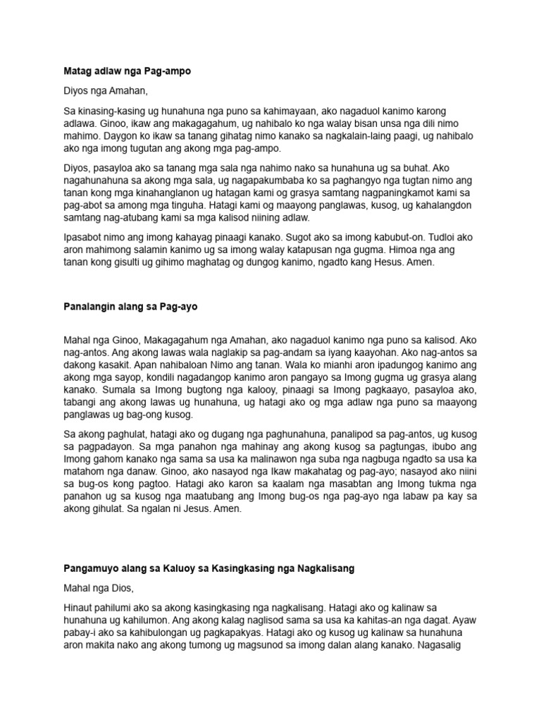 Prayers-Comfort Cross Bisaya | PDF