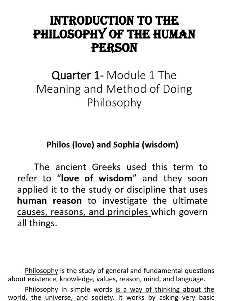 Introduction to the Philosophy of the Human Person 1 Ppt | PDF | Plato ...
