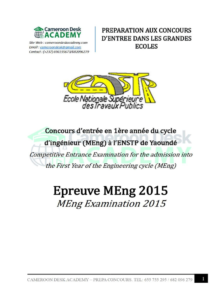 Enstp Meng 2015 | PDF
