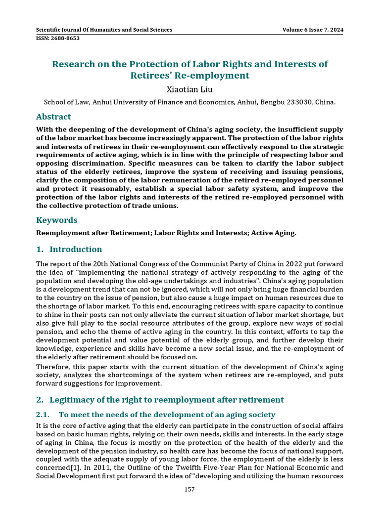 Research On The Protection of Labor Rights and Int | PDF | Employment ...