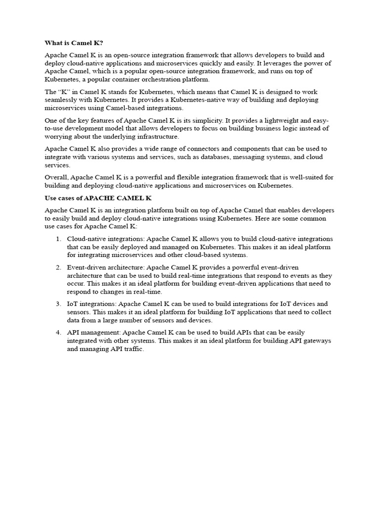 What Is Camel K | PDF | Spring Framework | Computer Programming