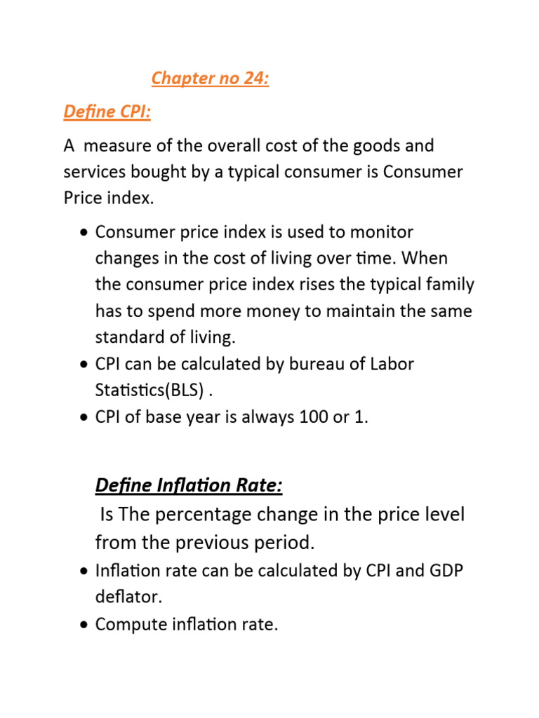 Understanding CPI and Inflation Rate | PDF | Cost Of Living | Consumer ...