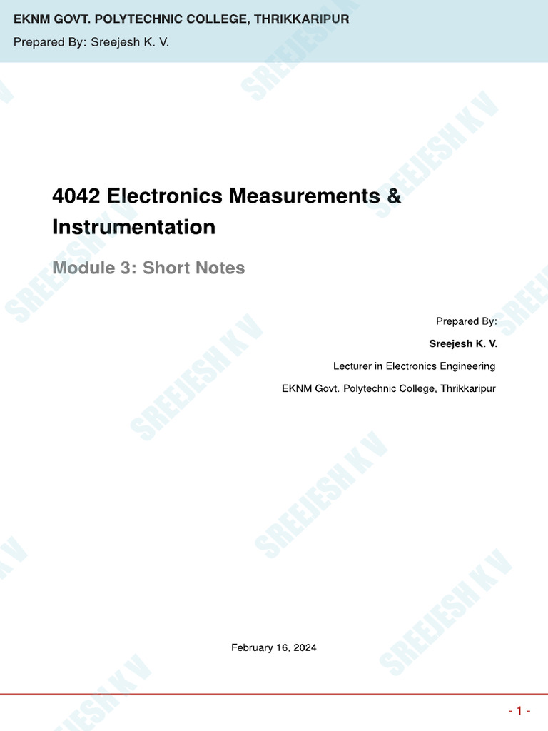 EMI Module 3 Notes | PDF