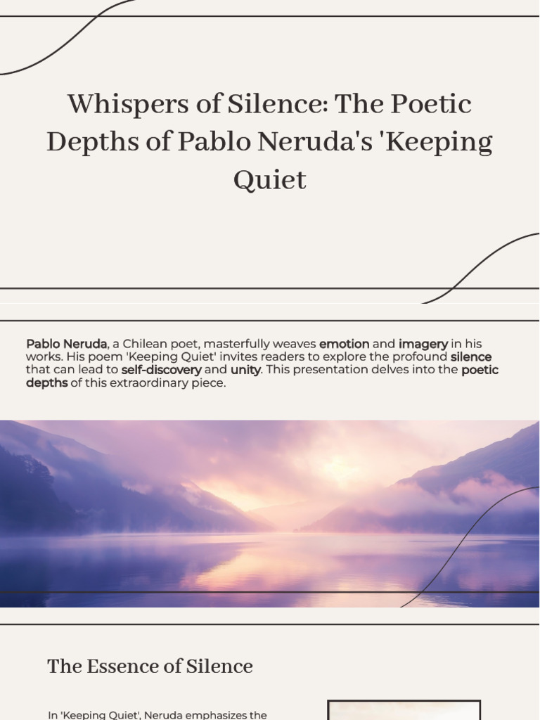 Neruda's 'Keeping Quiet': Embracing Silence | PDF | Philosophy