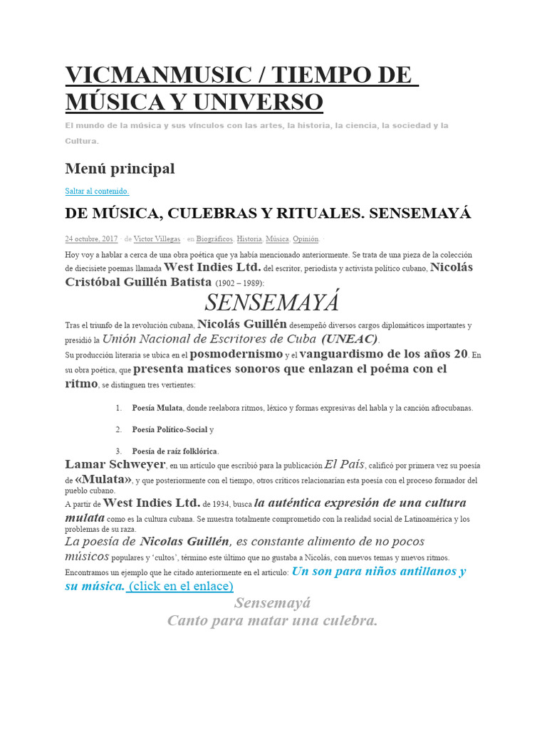 Silvestre Revueltas Sensemayá Analyse | PDF | Orquestas | Ritmo