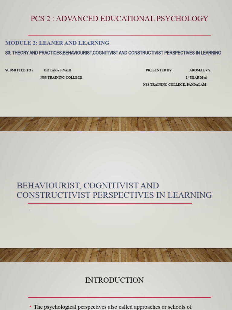 Advanced Educational Psychology | PDF | Behaviorism | Constructivism (Philosophy Of Education)