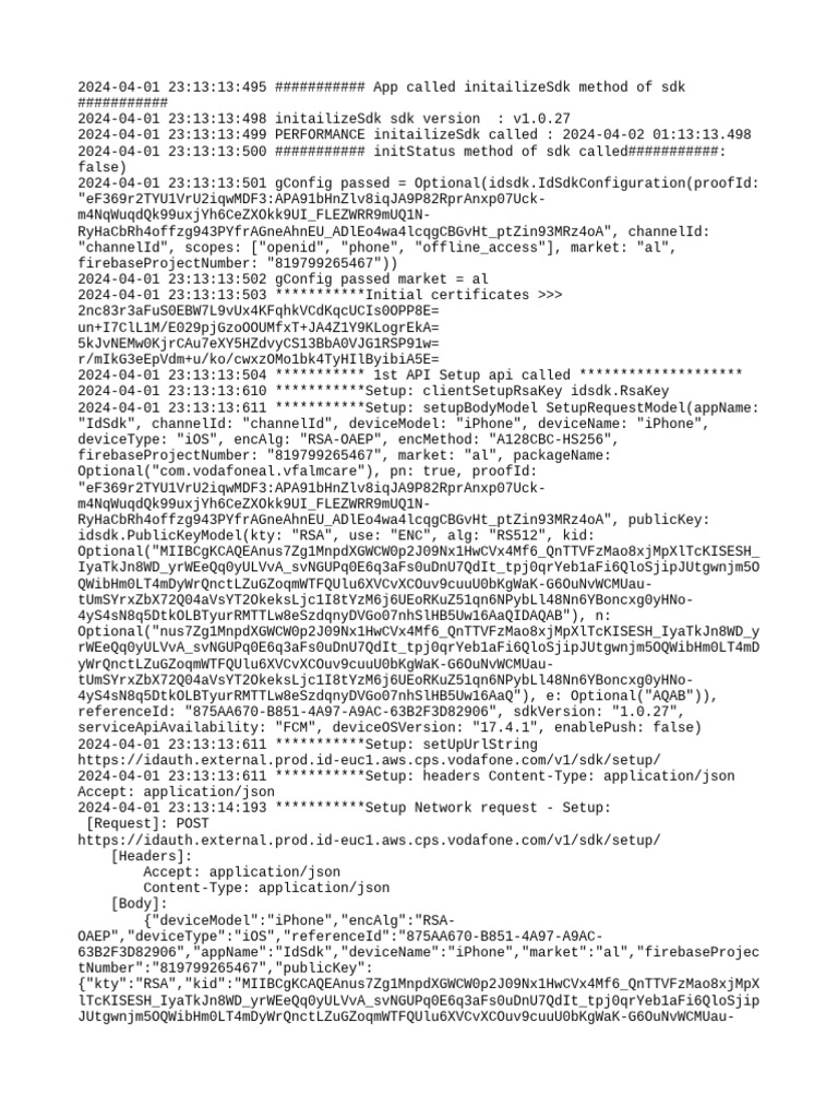 SDK Initialization Log for iOS App | PDF | Mobile Software | Secure ...