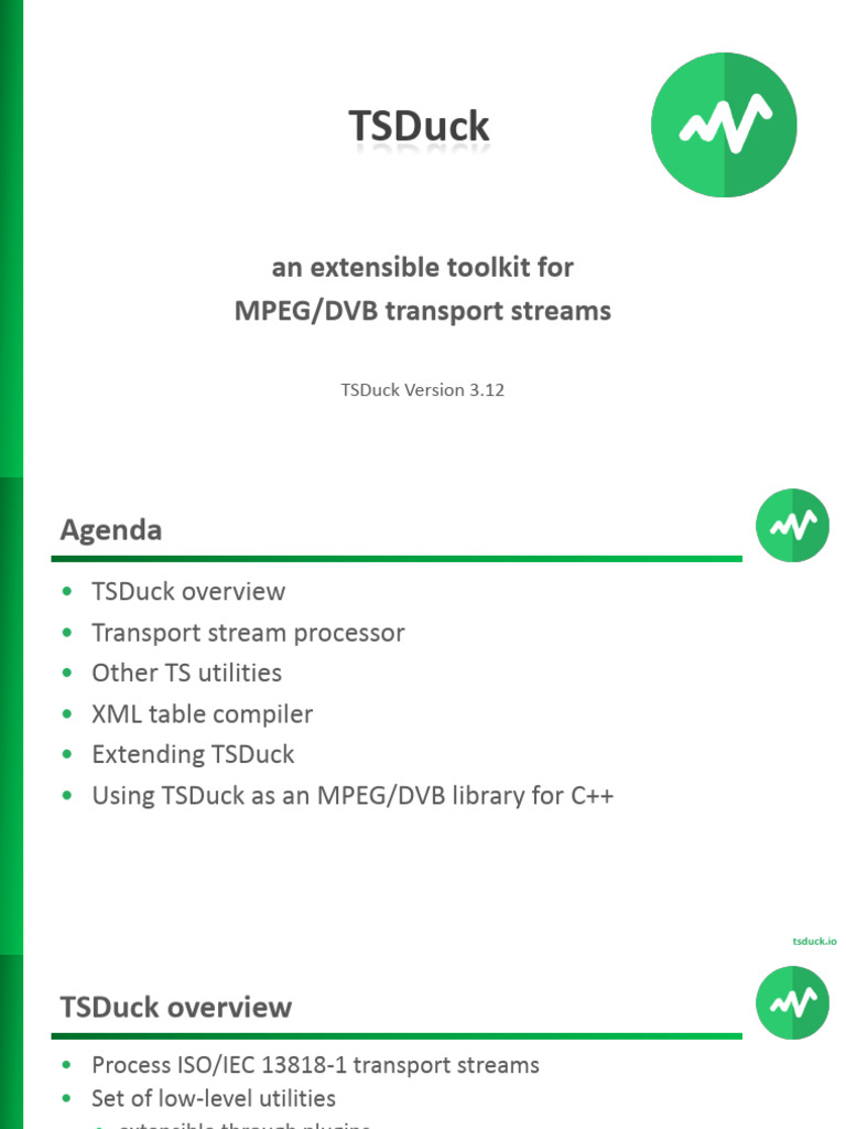 TSDuck An Extensible Toolkit For MPEG - DVB Transport Streams | PDF | Multicast | System Software