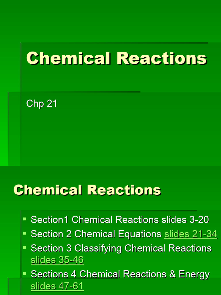 C21-Chemical Reactions | PDF | Redox | Chemical Reactions