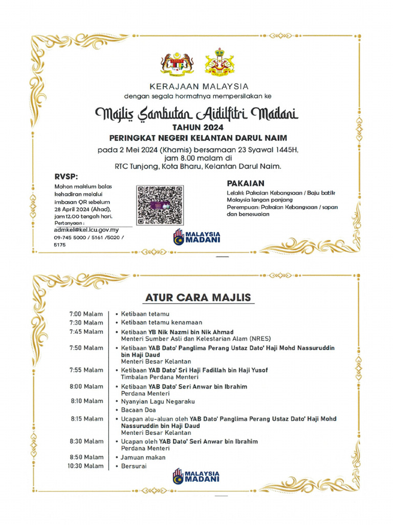 ATURCARA MAJLIS Sambutan Mad | PDF