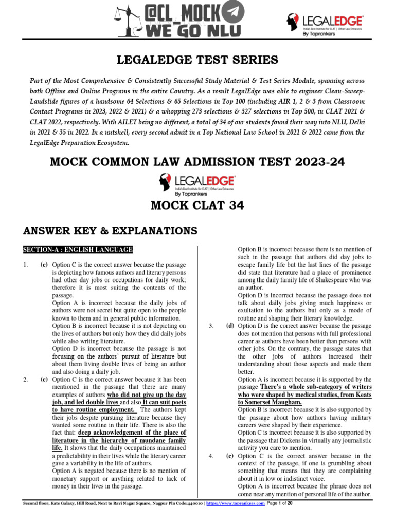 Le 34 Solution @CL - Mock | PDF | Nuclear Proliferation | Treaty On The ...