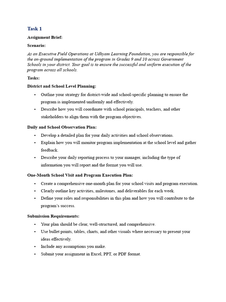 District Program Implementation Plan | PDF | Career & Growth
