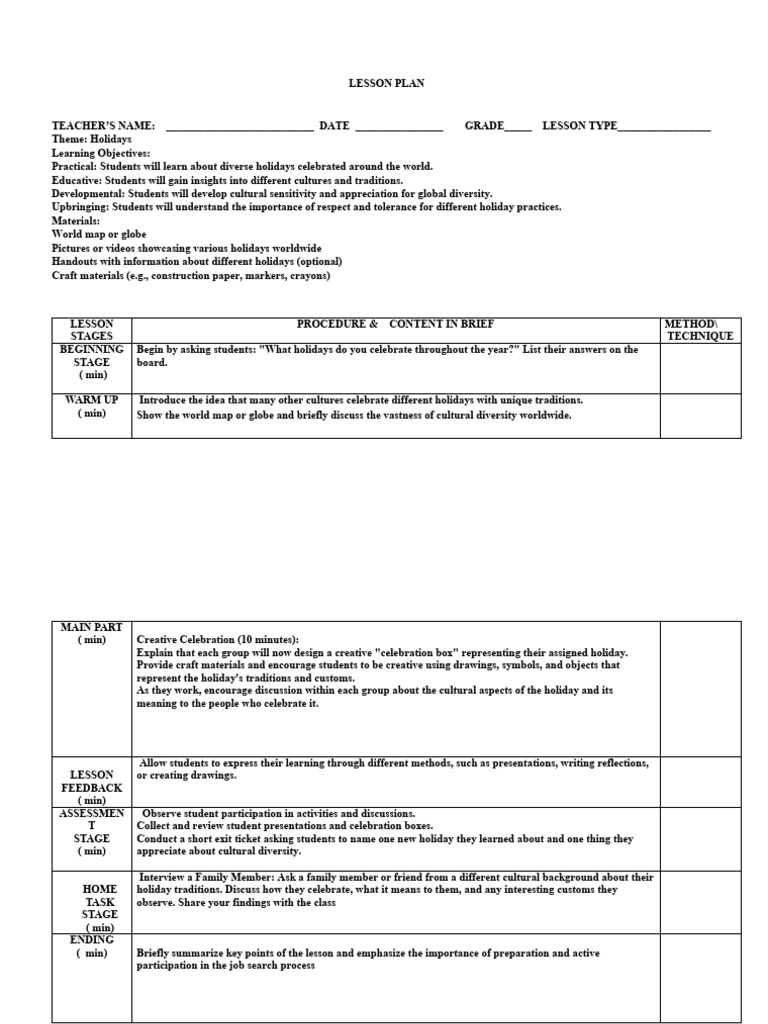 Lesson Plan | PDF | Lesson Plan | Cognitive Science