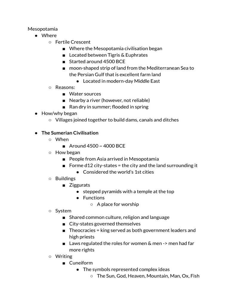 History - Mesopotamia Test Material | PDF | Mesopotamia | Hammurabi