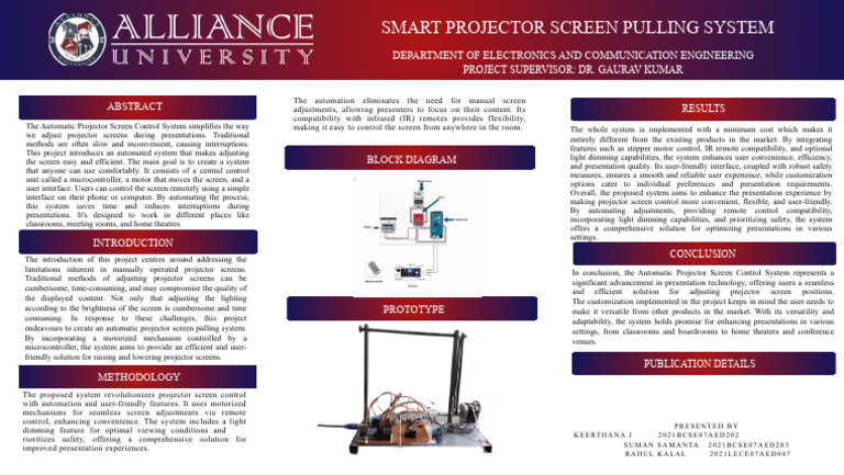 Smart Screen Pulling System Poster | PDF | Usability | Automation