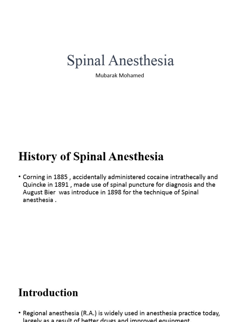 Spinal Anesthesia UOH 2023 | PDF | Anesthesia | Surgery