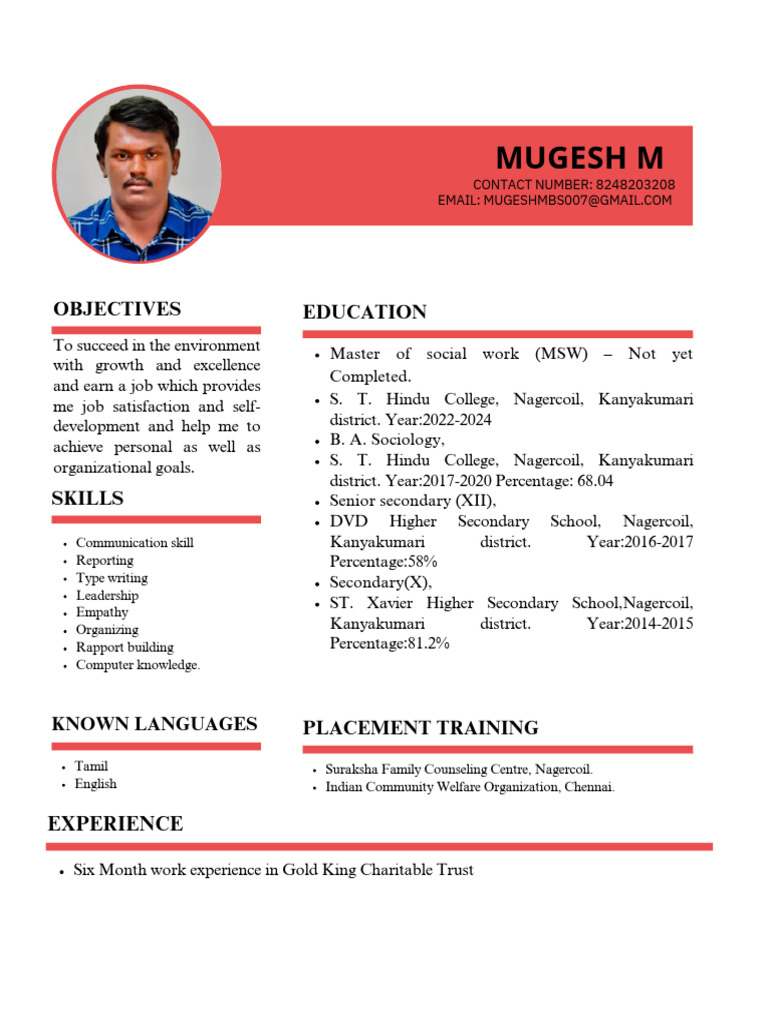 Resume - Mugesh PDF | PDF