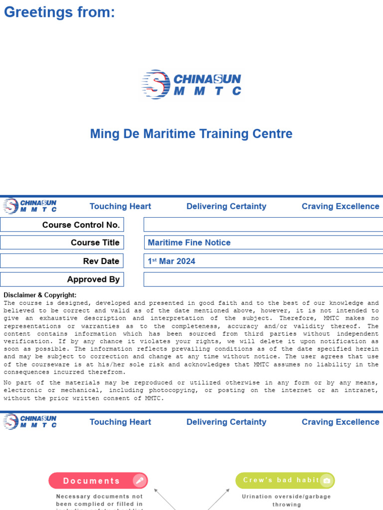 Maritime Fine Notice-1 | PDF | Ships | Sea Captain