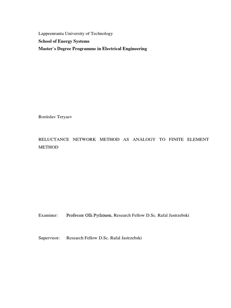 Mastersthesis Teryaev Rostislav | PDF | Electrical Network | Finite Element Method