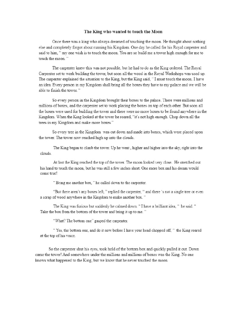 The King Who Wanted To Touch The Moon | PDF
