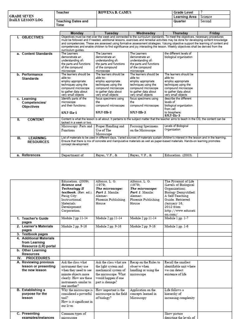 DLL Science Grade 7 2nd Grading 2 | PDF | Learning | Educational Assessment