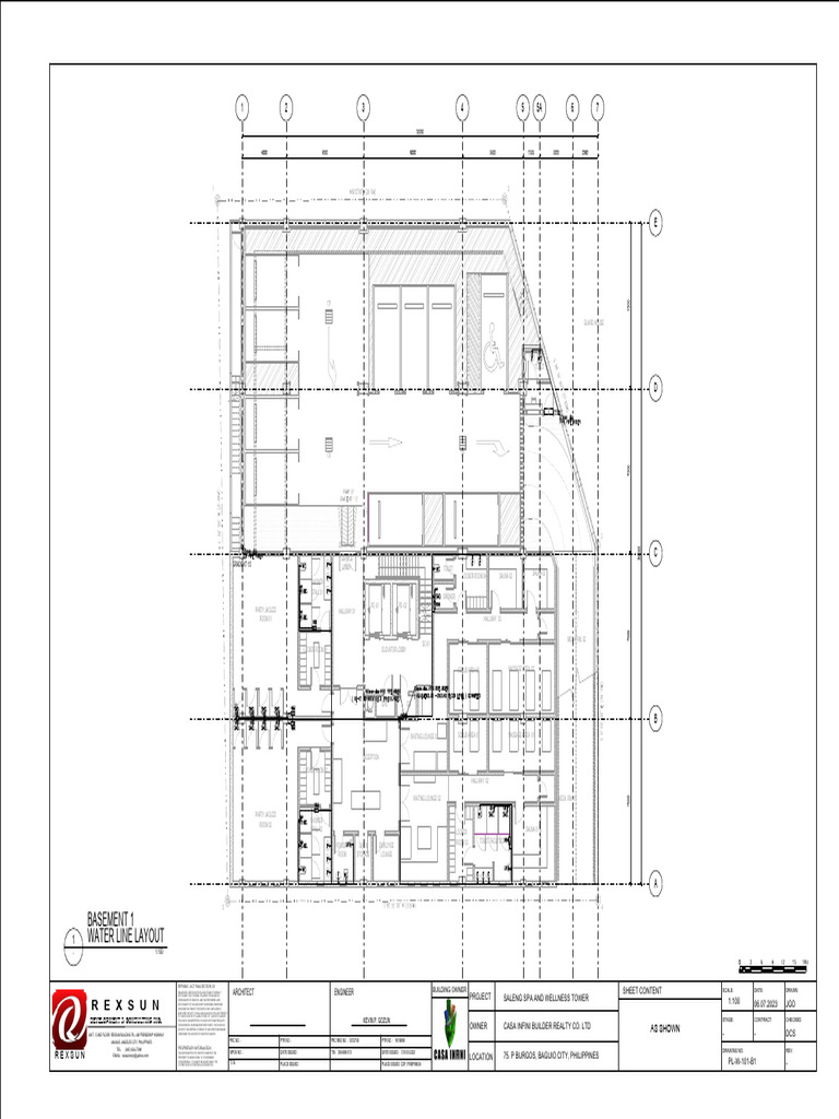 PL-W-101-B1 - Basement 1 Waterline Layout | PDF | Leisure Activities ...